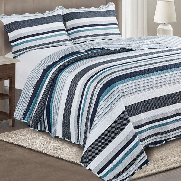 Jogo De Colcha Evolution Patchwork Casal Camesa Cinza Un | Leroy Merlin