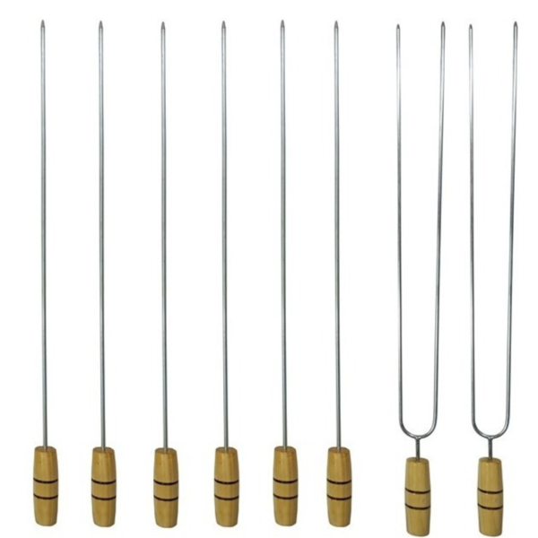 Jogo De Espeto Para Churrasco 59 Cm 6 Simples 2 Duplos | Leroy Merlin