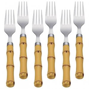 Jogo De Garfos Inox E Plastico Modelo Bambu 6 Peças - Mimo | Leroy Merlin