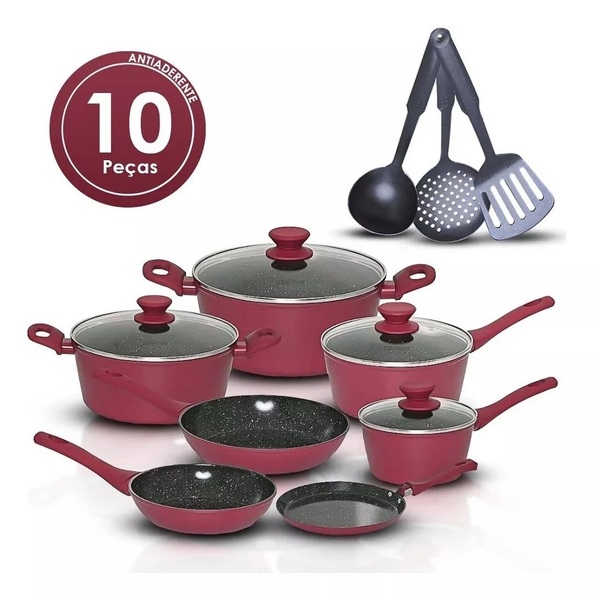 Jogo De Panelas 10 Peças Indução Revestimento Cerâmico | Black Friday ...