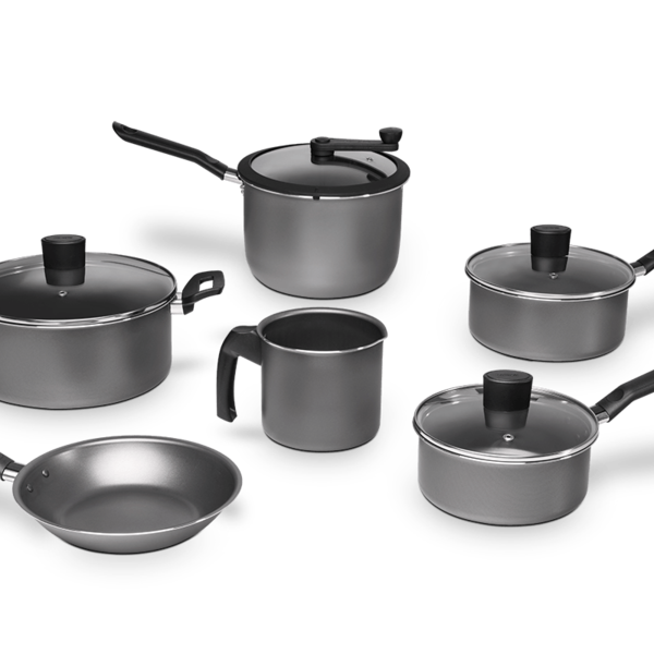 Jogo De Panelas 6 Peças Com Pipoqueira - Garlic - Brinox Grafite Brinox ...