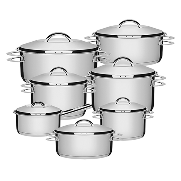 Jogo De Panelas Inox 7 Peças Fundo Triplo Solar Tramontina | Leroy Merlin