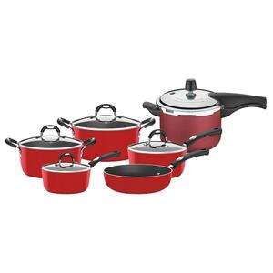 Jogo De Panelas Mônaco 6 Peças Vermelha Starflon T3 - Tramontina ...