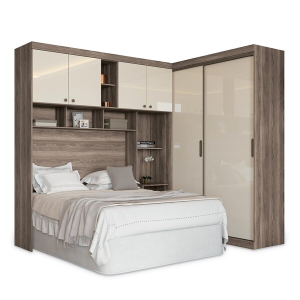 Jogo De Quarto Casal 6 Portas 2 Gavetas Paris Castanha/off White ...