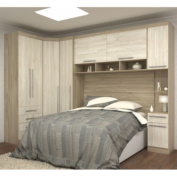 Jogo De Quarto Casal Modulado 016 Master Avelã Rústico/ártico Rústico ...