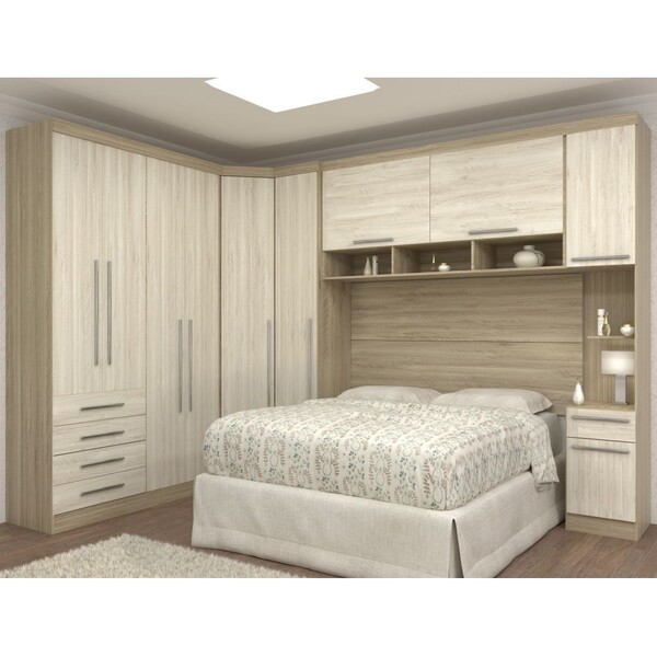 Jogo De Quarto Casal Modulado 018 Master Avelã Rústico/ártico Rústico ...