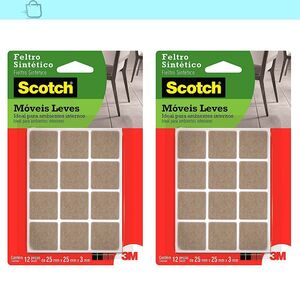 Kit2 Feltro Adesivo Cadeira Sofá Quadrado Scotch 3m 25mm 12u | Leroy Merlin