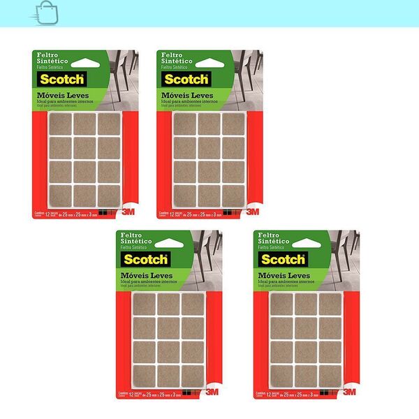 Kit4 Feltro Adesivo Cadeira Sofá Quadrado Scotch 3m 25mm 12u | Leroy Merlin