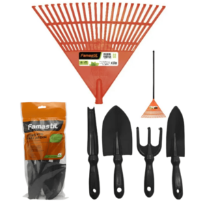 Kit 01 Vassoura Rastelo + Conjunto Jardinagem Famastil = Trapp | Leroy ...