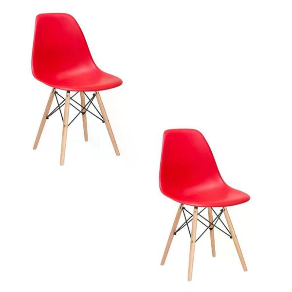 Kit 02 Cadeira Charles Eames Eiffel - Vermelho Vermelho | Leroy Merlin