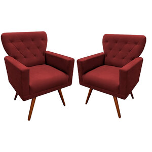 Kit 02 Poltronas Aurora Suede Marsala | Leroy Merlin