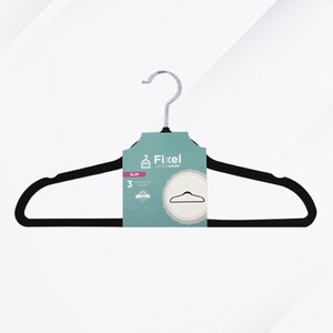 Kit 03 Peças Cabide Fixel Slim - Preto | Leroy Merlin