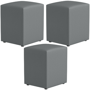 Kit 03 Puffs Quadrado L02 Decorativo Corano Cinza - Lyam Decor | Leroy ...