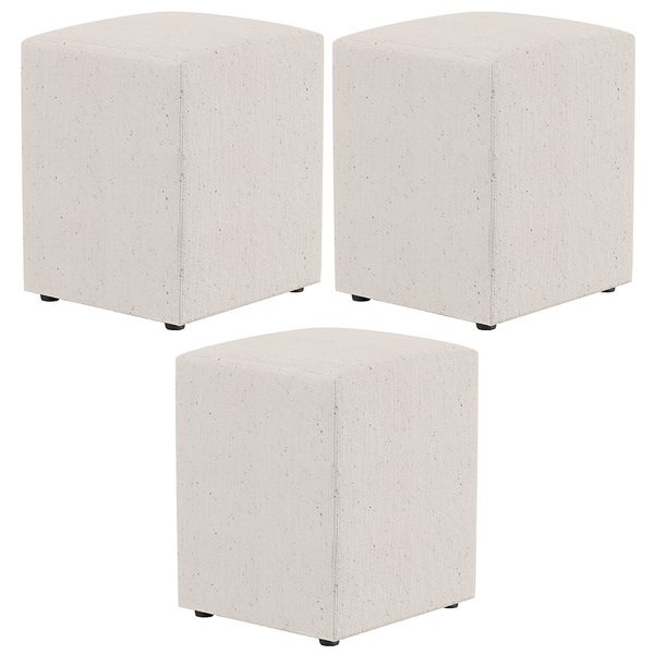 Kit 03 Puffs Quadrado L02 Decorativo Linho Cru - Lyam Decor | Leroy Merlin