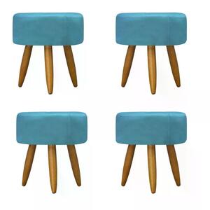 Kit 04 Puff Decorativo Redondo - Azul Turquesa Azul Turquesa | Leroy Merlin