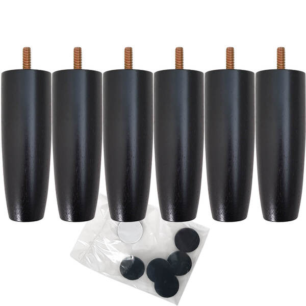 Kit 06 Pés De Madeira Para Camas Box Solteiro Pe De Cama 13cm Preto Pés ...