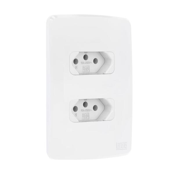 Kit 100 Tomadas Dupla 10a Placa E Suporte 4x2 Compose | Leroy Merlin