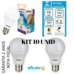 Kit 10 Lampada De Led Bulbo 15w E27 Branca Fria 6500k Garantia | Leroy Merlin