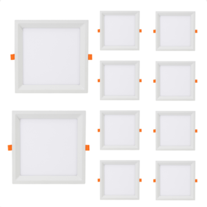 Kit 10 Painel De Led 6w Quadrado Embutir Recuado 3000k Amarelo Quente ...