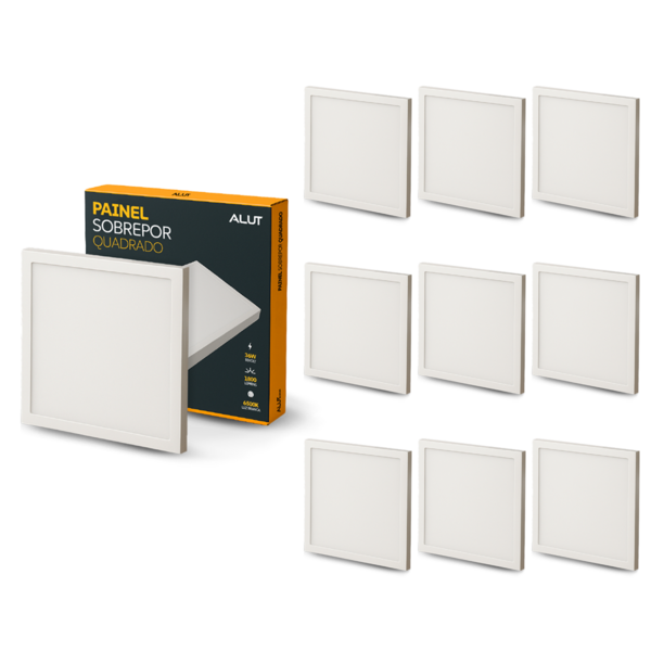 Kit 10 Painel Led Plafon Easy 36w 6500k Bivolt Sobrepor Quadrado Cod ...