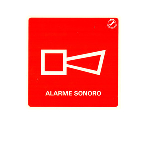 Kit 10 Placas Adesiva Pvc Sinalização de Alarme Sonoro Alerta Indicação ...