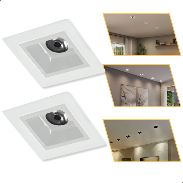 Kit 10 Spot Embutir De Led 2w 3000k 24° Mini Quadrado P/ Teto Branco ...