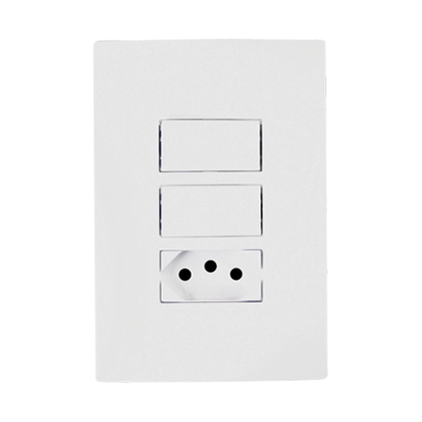 Kit 15 Interruptor 2 Teclas Simples E Tomada Bco 10a - I9 | Leroy Merlin