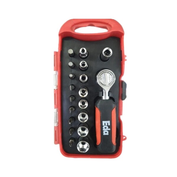 Kit 19 Pçs Jogo De Chave Catraca + Soquete + Ponta 1/4 Eda | Leroy Merlin