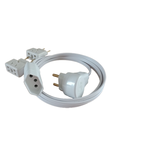 Kit 1 Extensao Eletrica 2 Metros 20a E 2 Adaptador Bob 10/20a Cod.965 ...