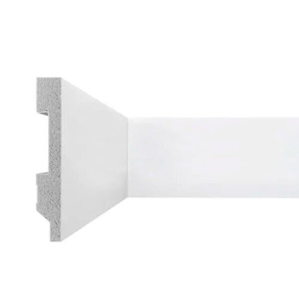 Kit 24 Metros Lineares Rodapé Liso 7 Cm Em Poliestireno Floort Branco ...