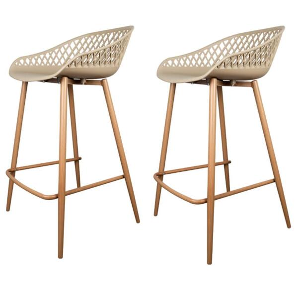 Kit 2 Banquetas Baixas Clarice Sidera Rivatti Polipropileno Nude Base ...