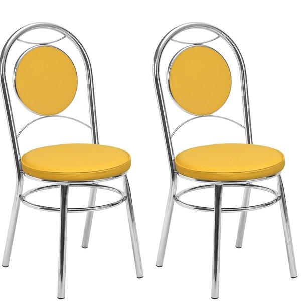 Kit 2 Cadeiras Cromadas Cc10 A105 Debrum Cromado/amarelo | Leroy Merlin