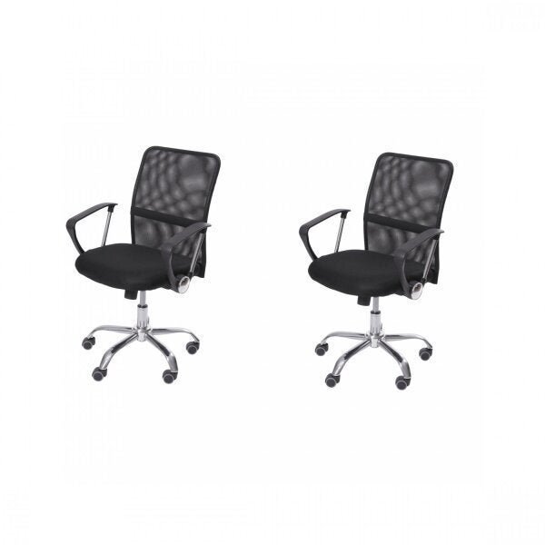 Kit 2 Cadeiras Escritorio Diretor Com Relax Tela Mesh 3306 Preto ...