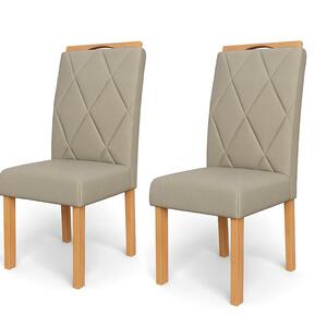 Kit 2 Cadeiras Para Mesa De Jantar Estofada Linho Lara Bege - Rede Móveis | Leroy Merlin