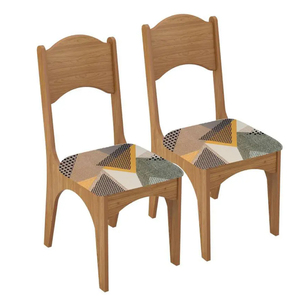 Kit 2 Cadeiras Para Sala De Jantar 100% Mdf Assento Estofado Ca18 Freijó/havana - Dalla Costa ...