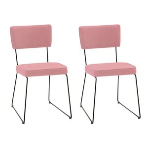 Kit 2 Cadeiras Para Sala De Jantar Escritório Estofada Base Em Aço Roma ...