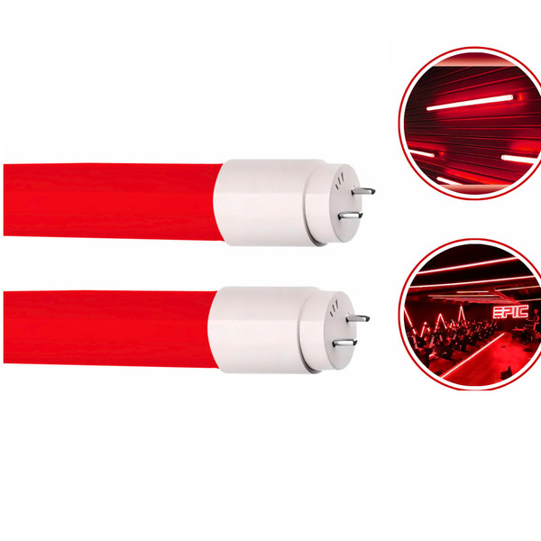 Kit 2 Lâmpadas Tubular Coloridas 20w De Led T8 120 Cm - Vermelho ...