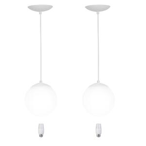 Kit 2 Pendentes Orby Bolinha Branco + Lampada 3000k | Leroy Merlin