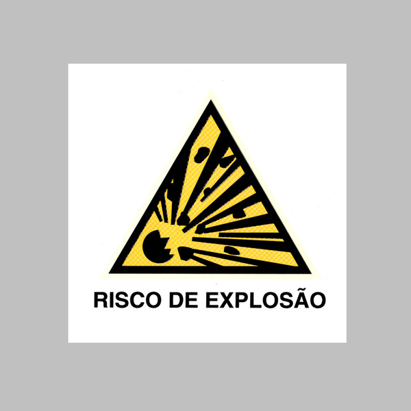 Kit 2 Placas Autocolante Pvc Sinalização Alerta Risco de Explosão 20Cm ...