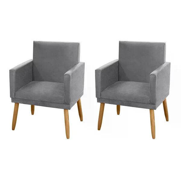 Kit 2 Poltronas Nina Suede Pés Palito - Romer Móveis | Leroy Merlin