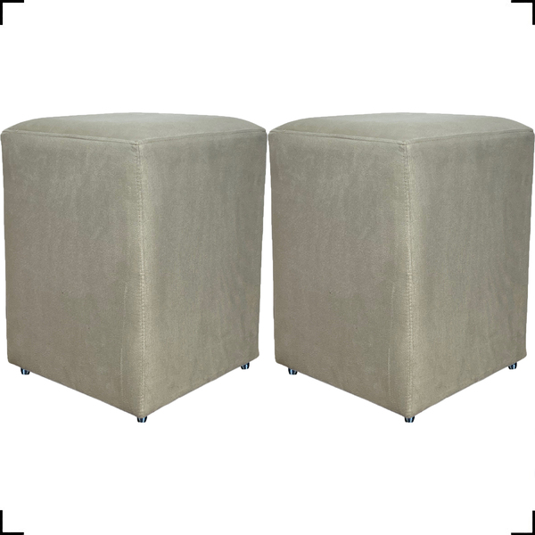 Kit 2 Puff Dado Decorativo Para Sala Quarto Penteadeira Suede Cores ...