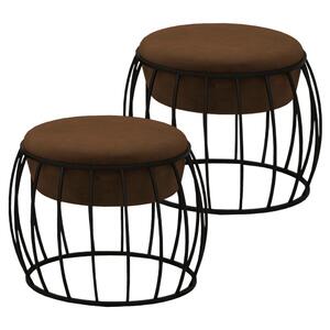 Kit 2 Puff Puf Decorativo Base Metal Wasse Veludo Moll | Leroy Merlin