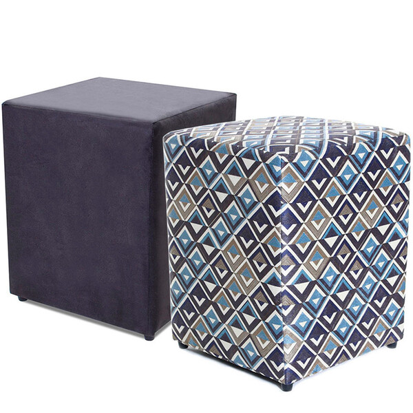 Kit 2 Puffs Decorativo Quadrados 45x35x35cm Estampado Bf Colchões ...