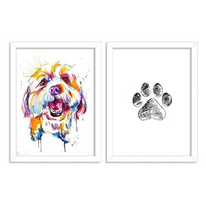 Kit 2 Quadros Decorativos Cachorro Shih Tzu Colorido | Leroy Merlin