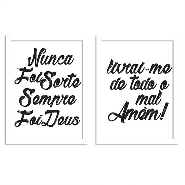 Kit 2 Quadros Decorativos Nunca Foi Sorte Sempre Foi Deus | Leroy Merlin