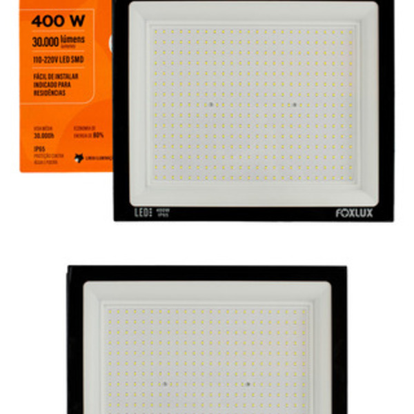 Kit 2 Refletor Led Foxlux 400w 6500k Bivolt | Leroy Merlin