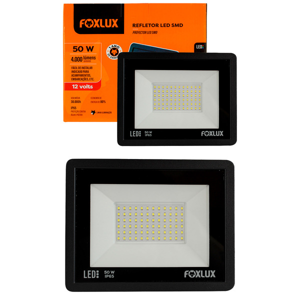 Kit 2 Refletor Led Foxlux 50w 6500k 12v Preto | Leroy Merlin