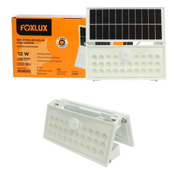 Kit 2 Refletor Led Foxlux Solar Com Sensor 12w 6500k | Leroy Merlin