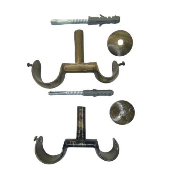Kit 2 Suportes Duplos Para Varão Alumínio Para Teto Ouro Velho | Leroy ...