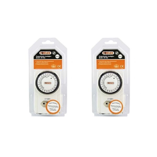Kit 2 Timer Temporizador Programador Analógico Bivolt Foxlux | Leroy Merlin